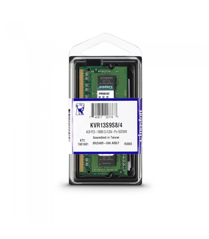 MEMORIA KINGSTON 4GB DDR3 1333MHz SODIMM Non-ECC 1.5V CL9 204PIN ...