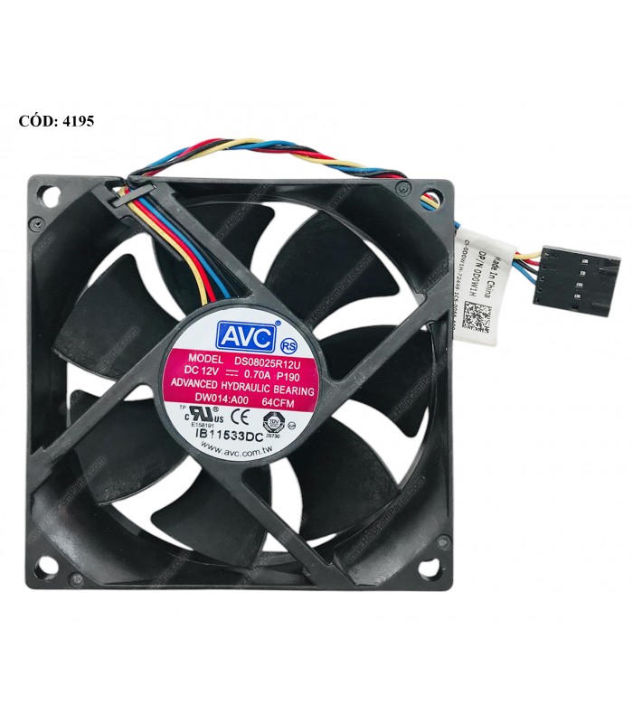 VENTI. DELL OPTIPLEX 390 790 990 7010 9010 SFF PRECISION T1600 T1700 SERIES 12V 5PIN 0DW014 ORIG.