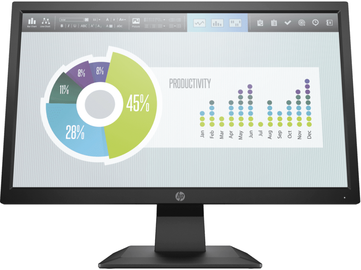 MONITOR HP P204 19.5" LED HD+ 1600X900 A 60Hz/250N/HDMI/DP/VGA//BK ...