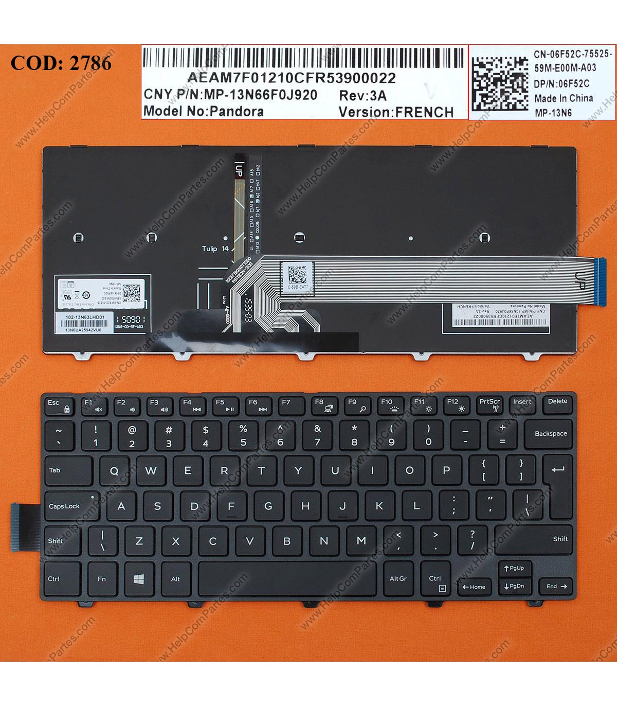 TECLADO DELL INSP. 14-3000 3442 3443 5447 5442 5445 7447/ LATITUDE 3450 ...