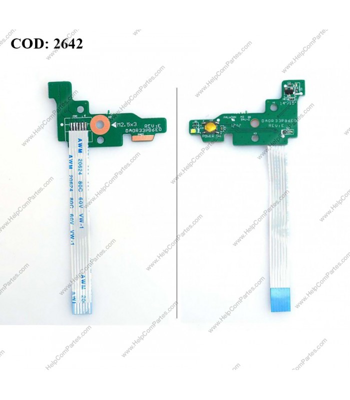 POWER BUTTON HP BD W/CABLE PAV G4-2000 G6-2000 G6T-2300 G6Z-2200 SERIES DA0R33PB6E0 683549-001 ORIG.