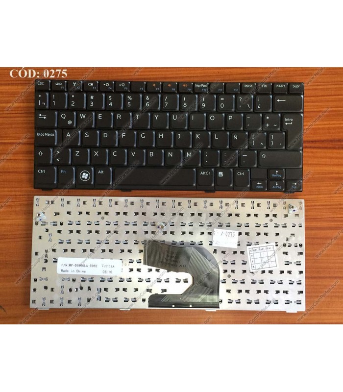 TECLADO DELL INSPIRON MINI 1012 1018 SERIES SIN MARCO 0NFYPV BK LA ORIG.